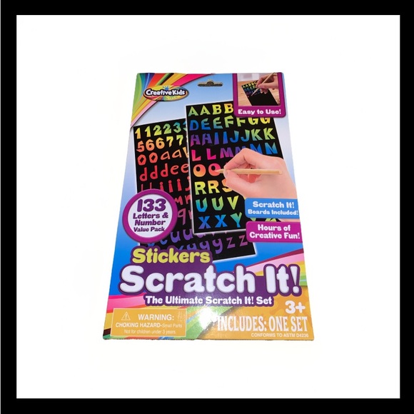 Creative Kids | Toys | Scratch It Stickers Set 33 Letters Numbers Value ...